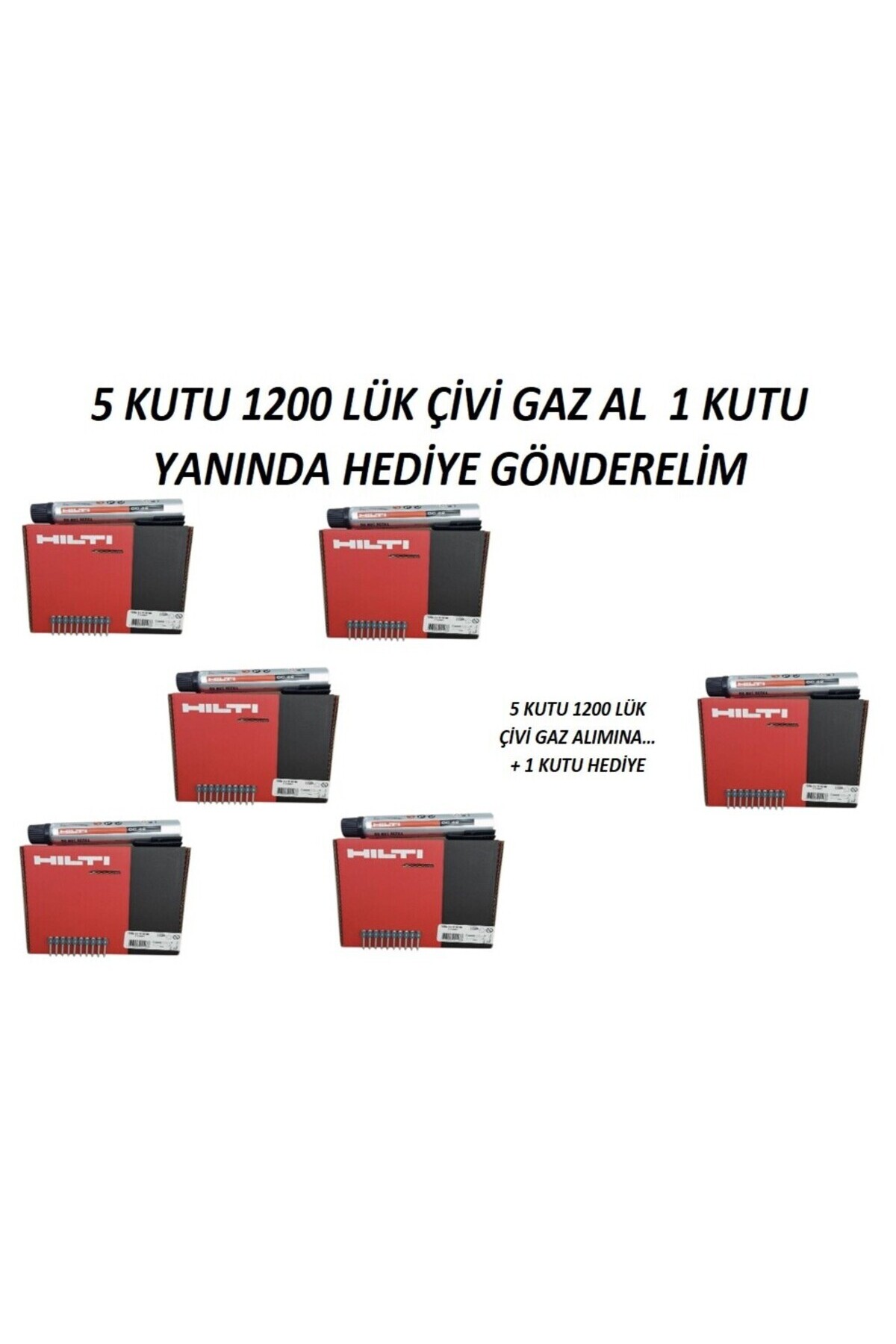 Hilti Gx3 1200 Lük Çivi Gc42 Gaz Tüpü 5 Kutu Al 1 Kutu Yanında Hediye ...