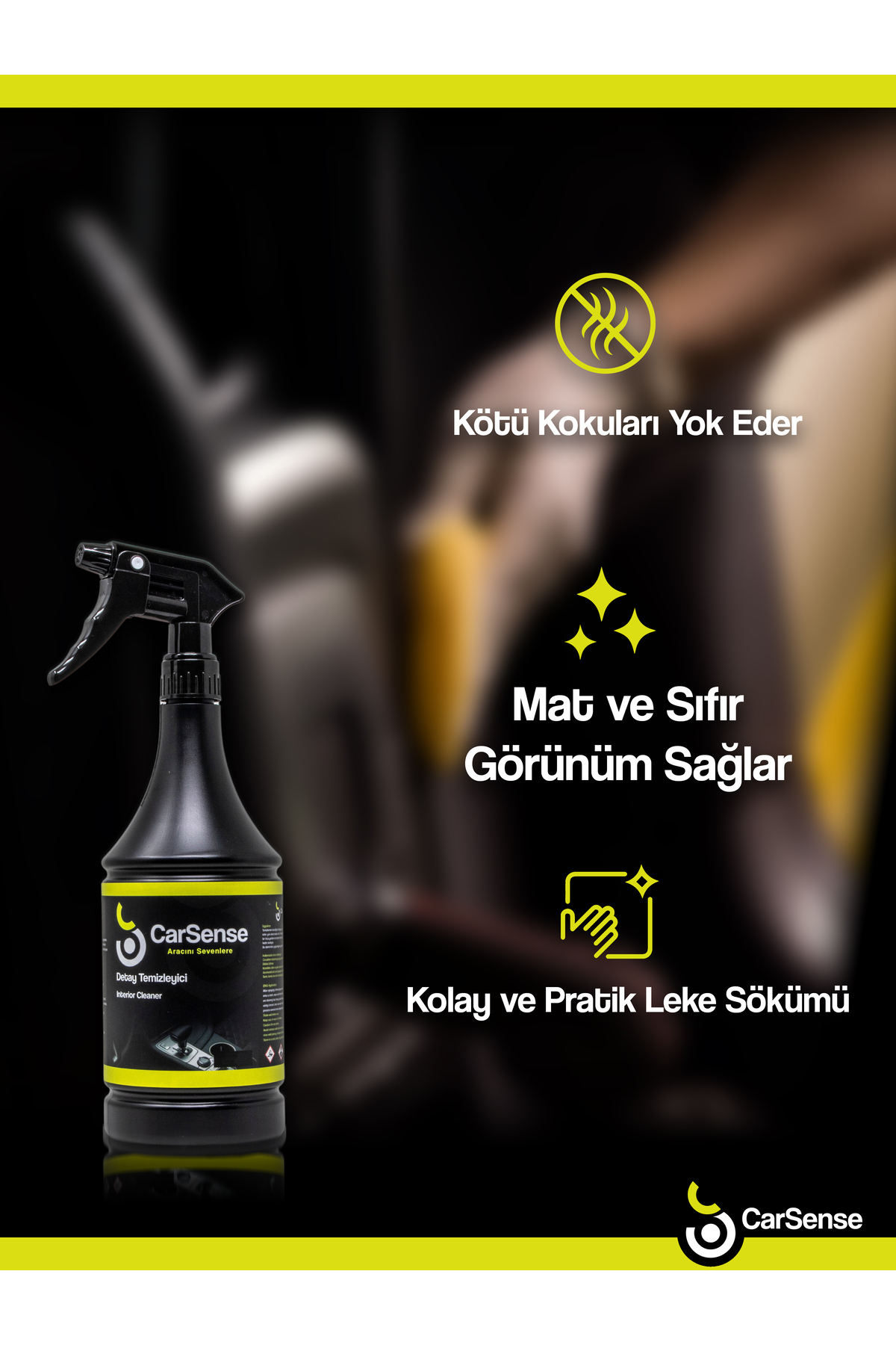 CarSense Detay Temizleyici Araç Içi Temizleyici 500 ml Detay Fırçası ...