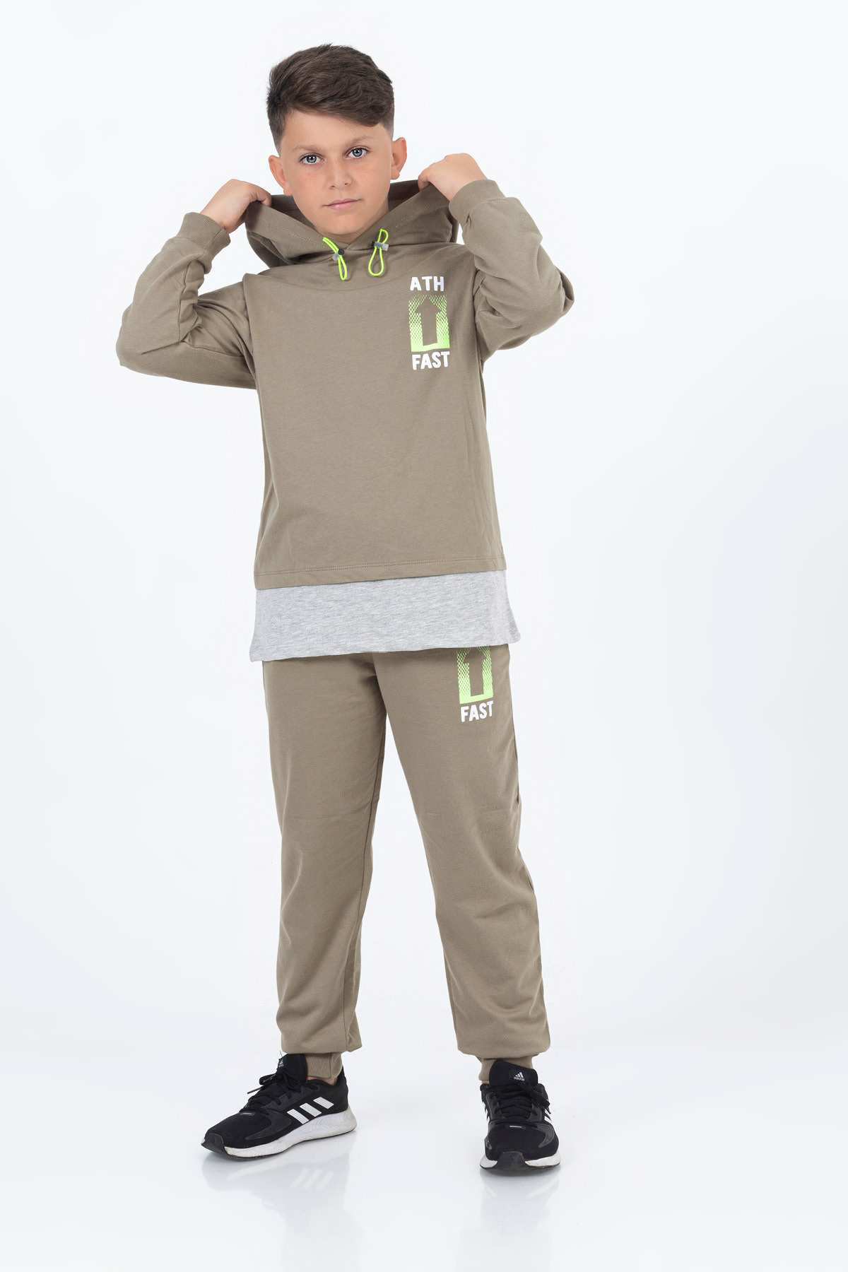 Tuffy Kids ERKEK ÇOCUK KAPÜŞONLU İP DETAYLI İKİLİ TAKIM 10-13 YAŞ ...