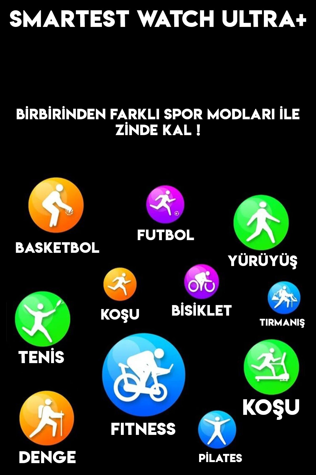 SMARTEST Akıllı Saat Watch Ultra+49mm Bluetooth Kulaklık 7 Kordon Kasa ...