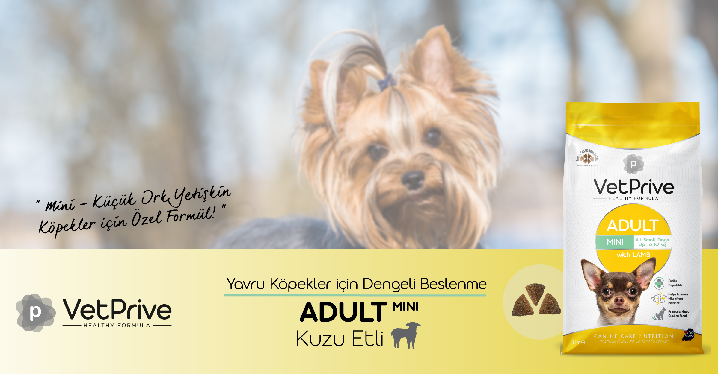 VetPrive Mini Ve Küçük Irk Yetişkin Köpek Maması Kuzu Etli 3 Kg ...