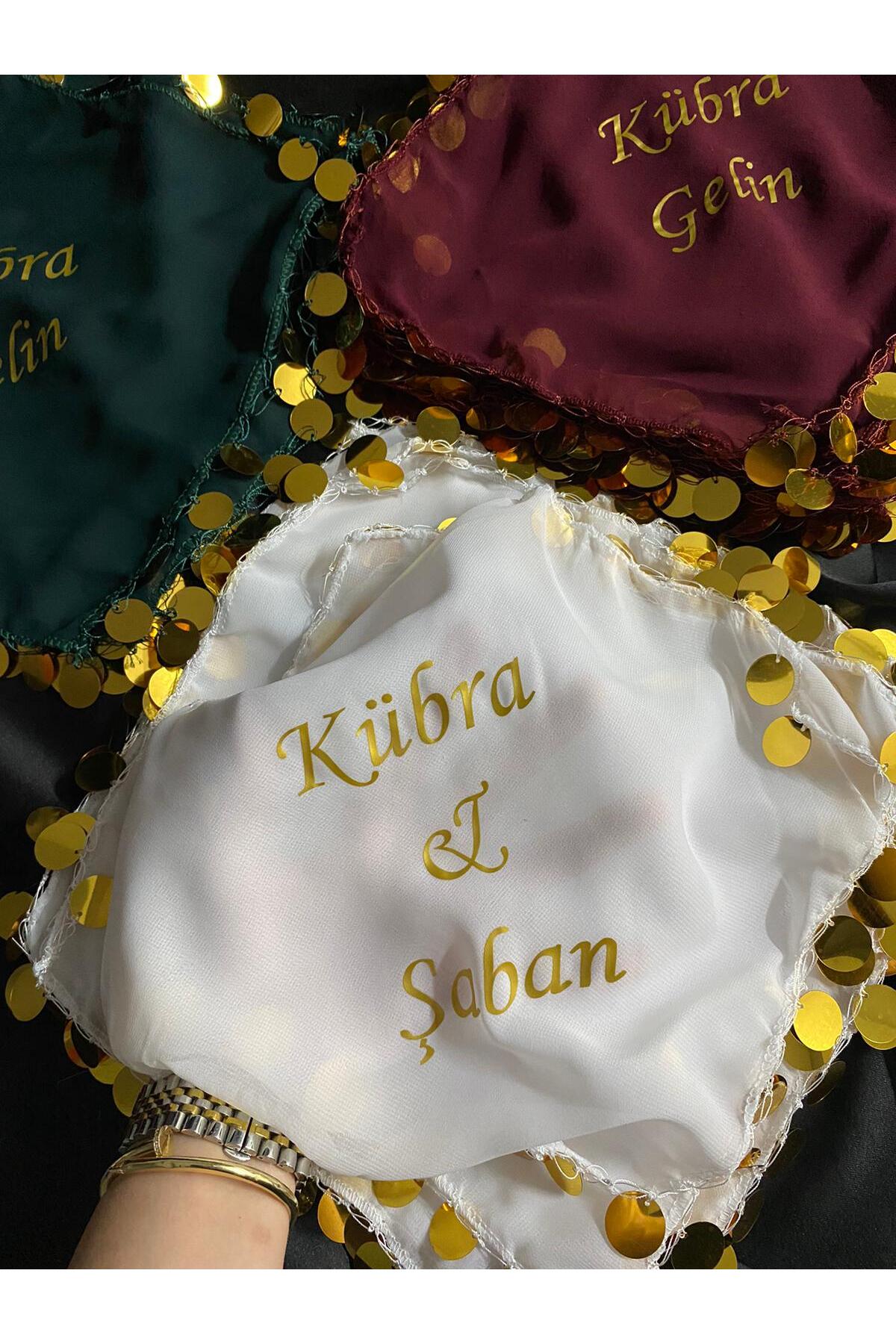 TAN EVENT Isimli Halay Mendili 10 Adet,şifon Mendil,baskılı Mendil,kına ...