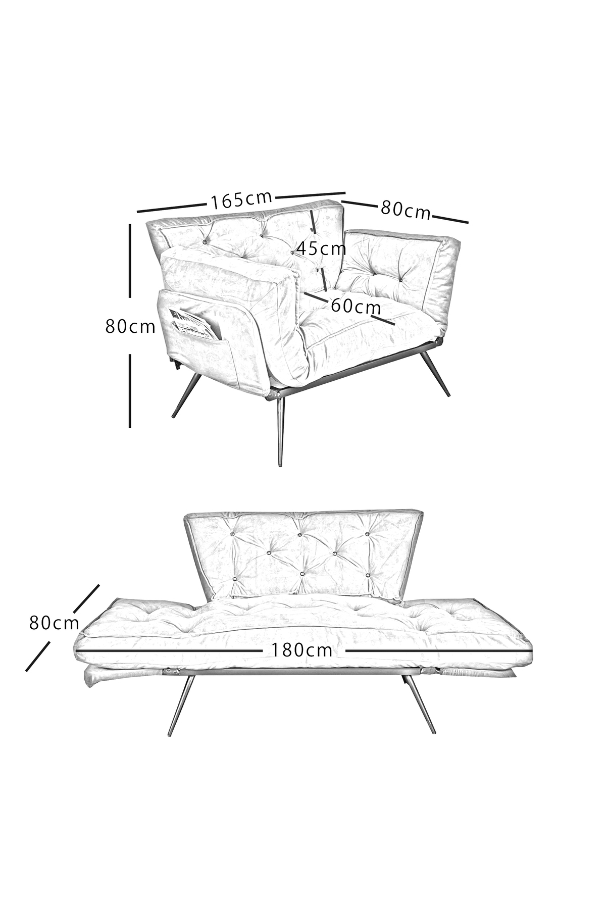 OdinBazaar Hydrus Katlanır Ikili Koltuk Kolları Açılan Mekanizmalı ...
