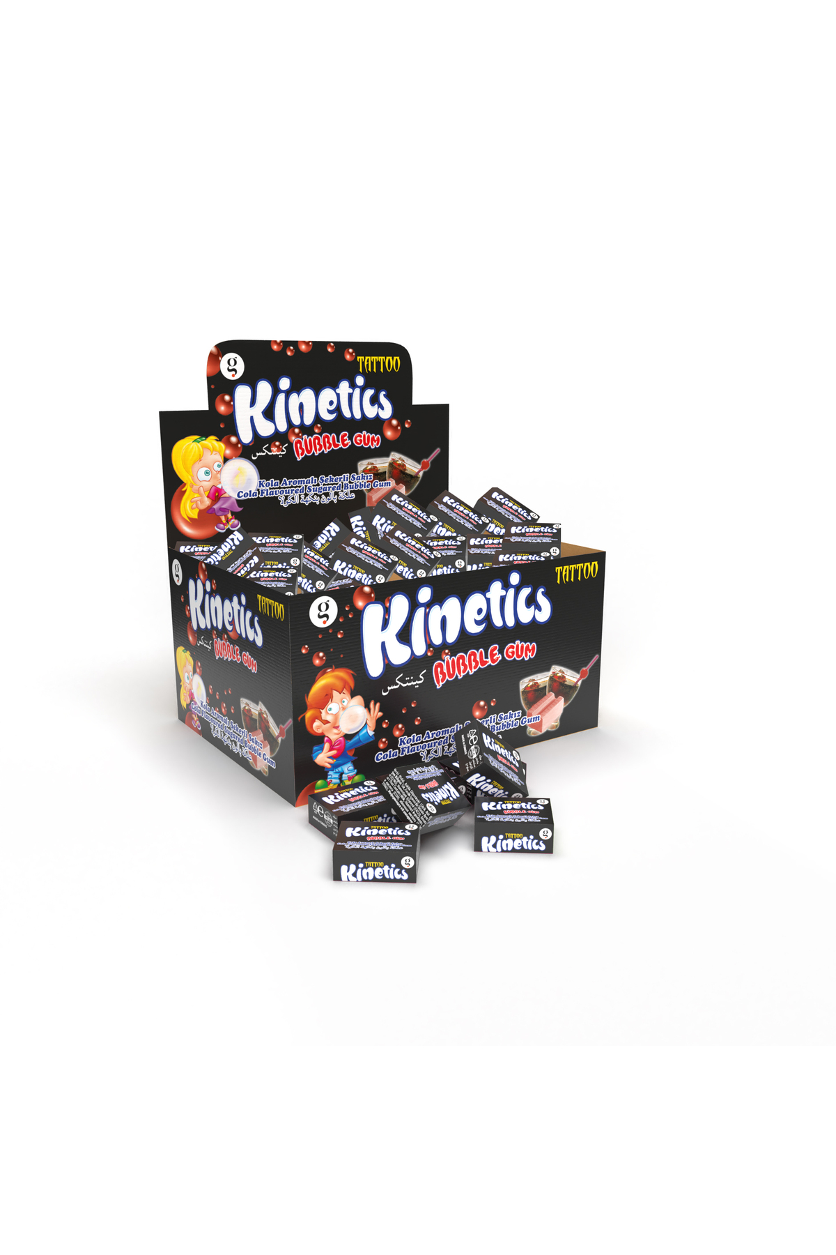 kinetics BUBBLE GUM TEKLİ SAKIZ TATTOLU KOLA (3.5G) ŞEKERLİ SAKIZ ...