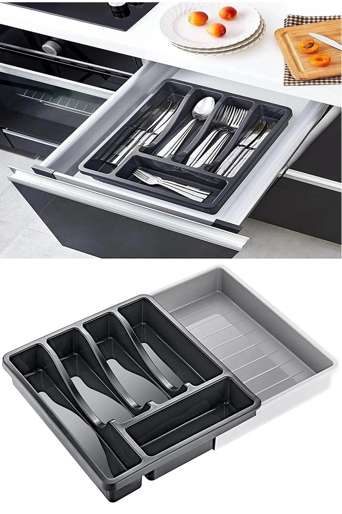 Voltmar Home Garaj Ayarlanabilir Kayar Kızaklı Çekmece Kaşıklık 3 BOY ...