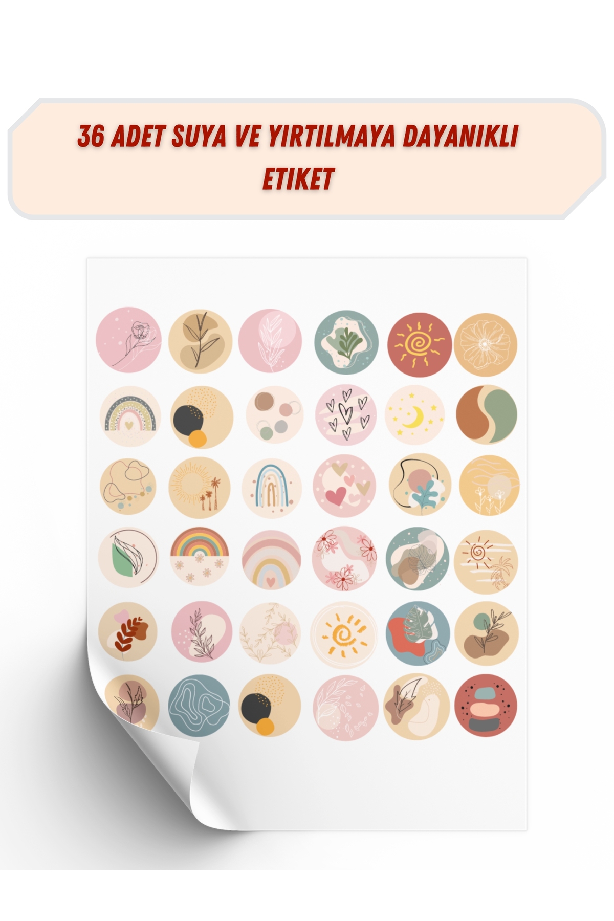 Pleksivent Yuvarlak Sticker - Hediye Paketleri İçin Etiket 3x3 cm ...