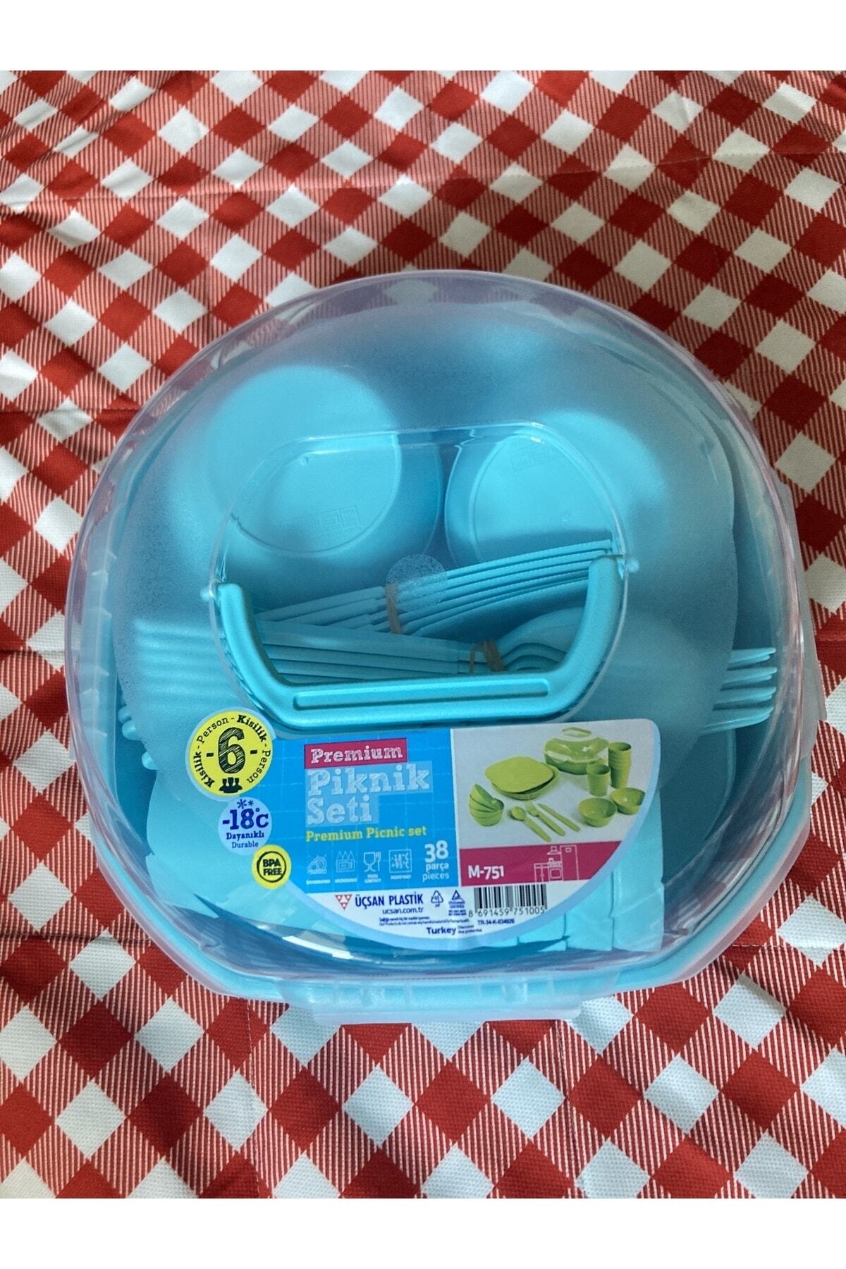 Üçsan Plastik Piknik Seti / 38 Parça 6 Kişilik Kaseli Çantalı Elegant ...