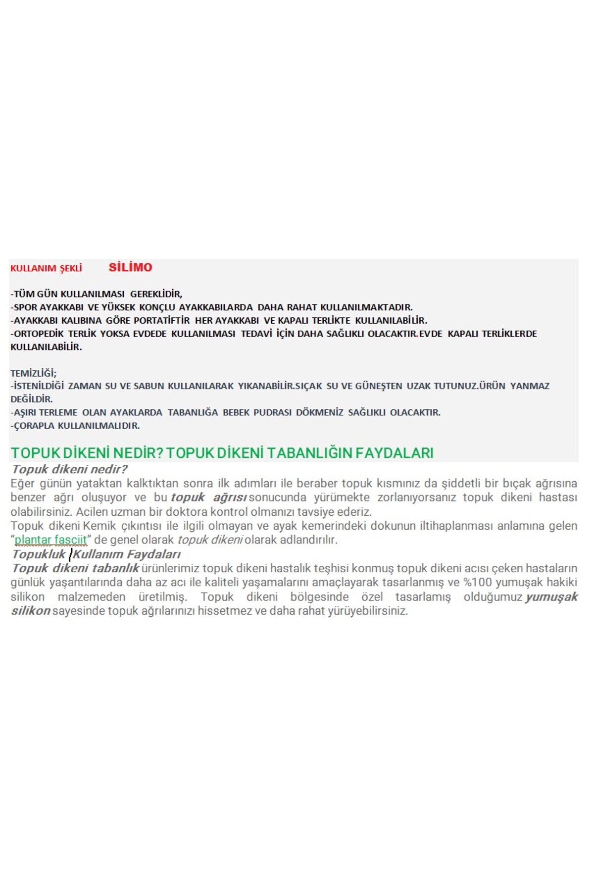 silimo Ortopedik Jel Topukluk Tabanlık Topuk Dikeni Için %100 Jel 2 ...