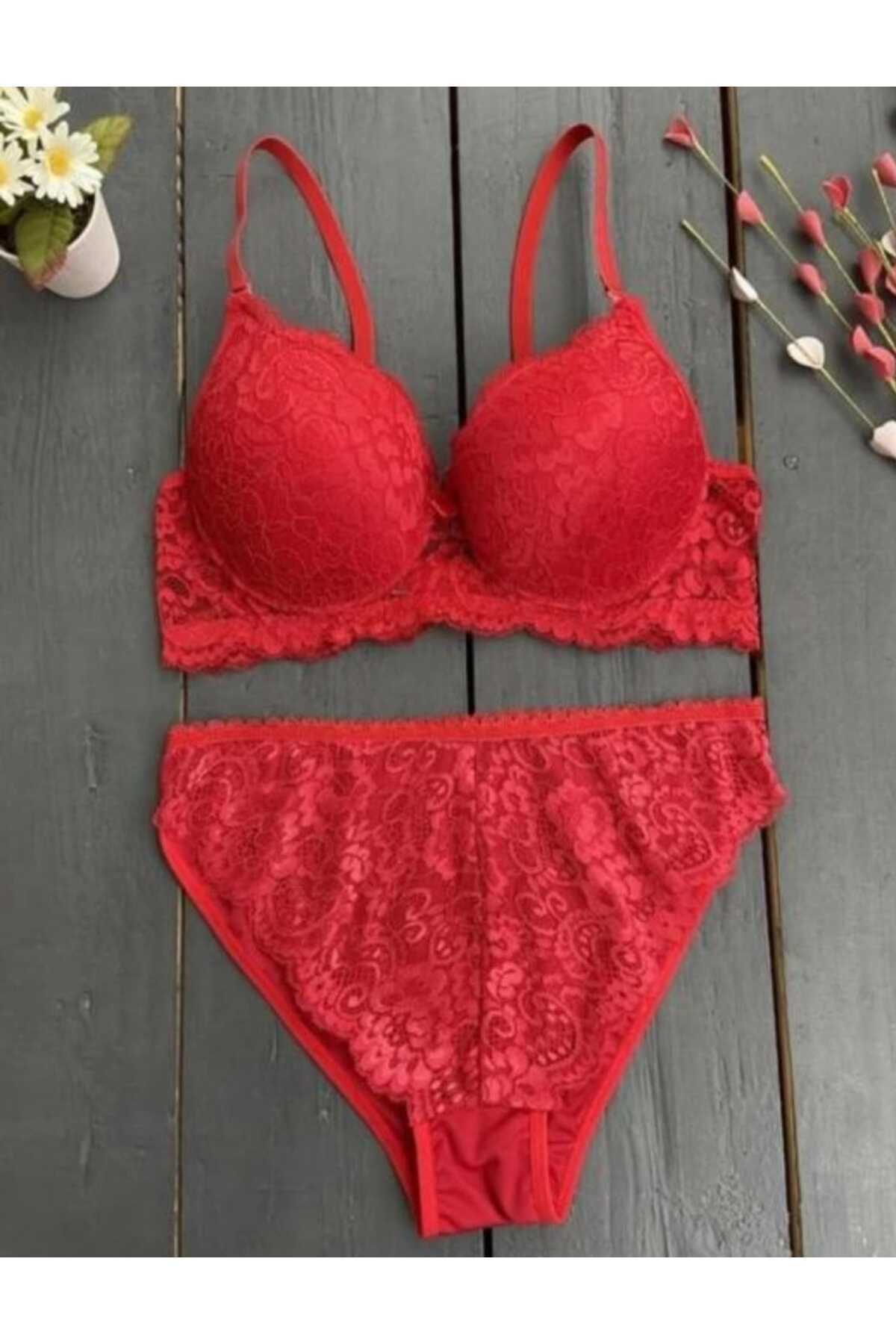 MADAMLİFEE Dolgulu Destekli Dantelli Sütyen Külot Takımı Fiyatı ...
