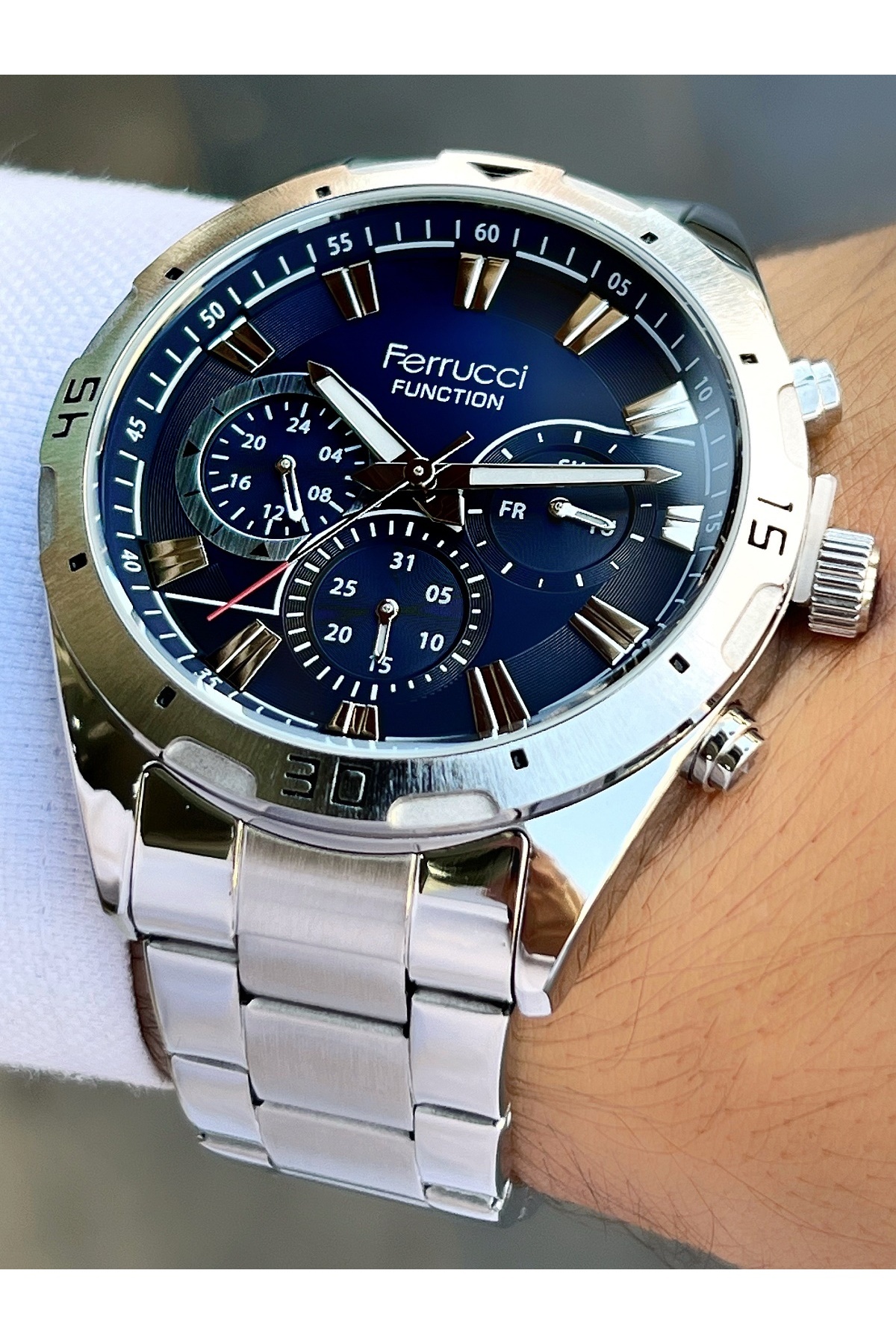Ferrucci Function Çelik Kordon Gümüş Renk Erkek Kol Saati 3 Atm Su ...