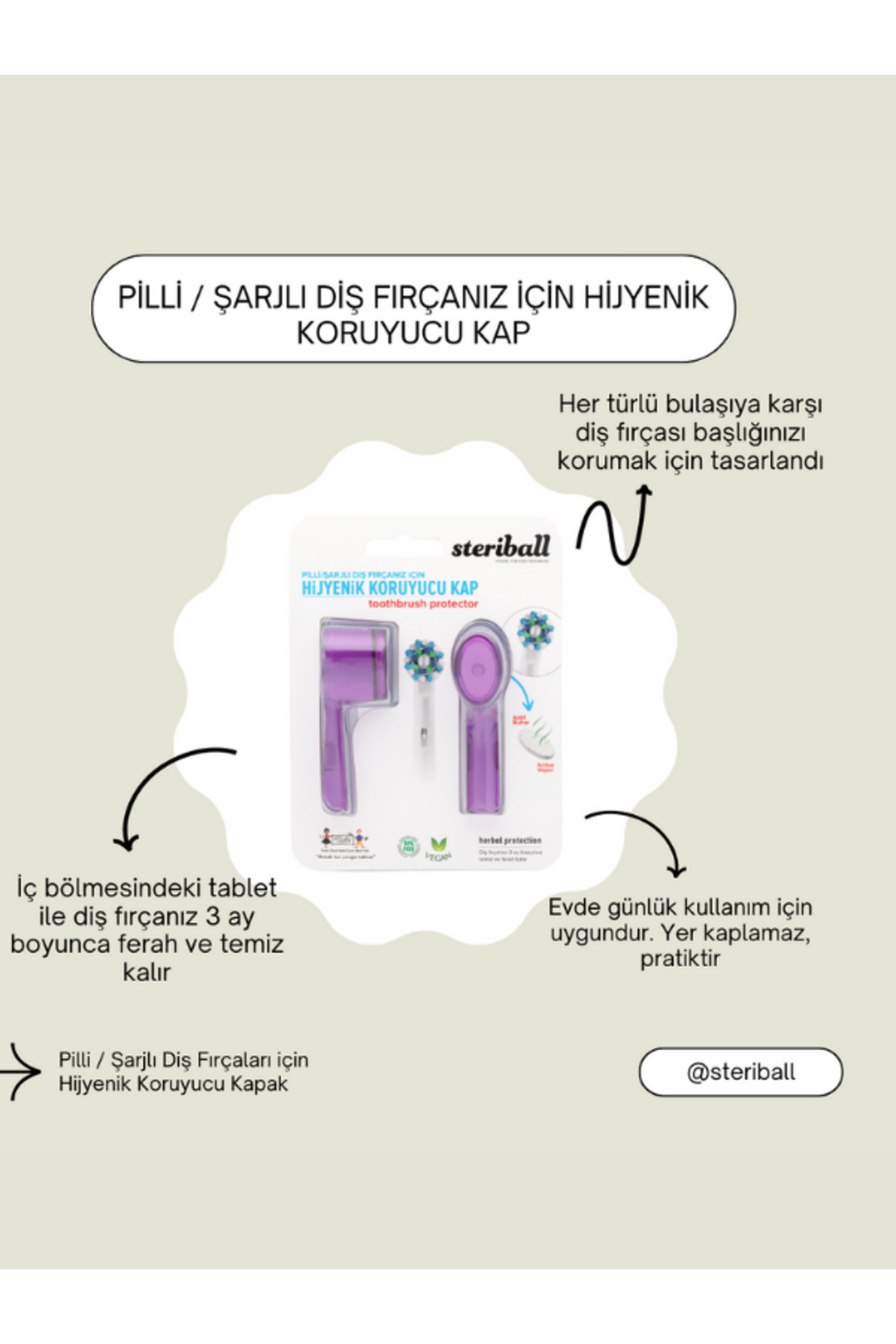 Steriball ŞARJLI VE PİLLİ DİŞ FIRÇALARI İÇİN HİJYENİK DİŞ FIRÇASI ...