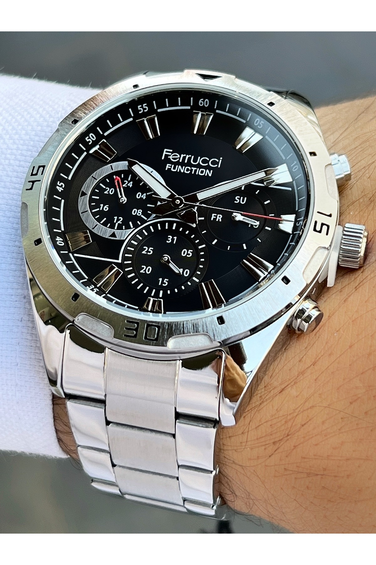 Ferrucci Function Fonksiyonlu Gümüş Renk 3 Atm Su Geçirmez Çelik Kordon ...