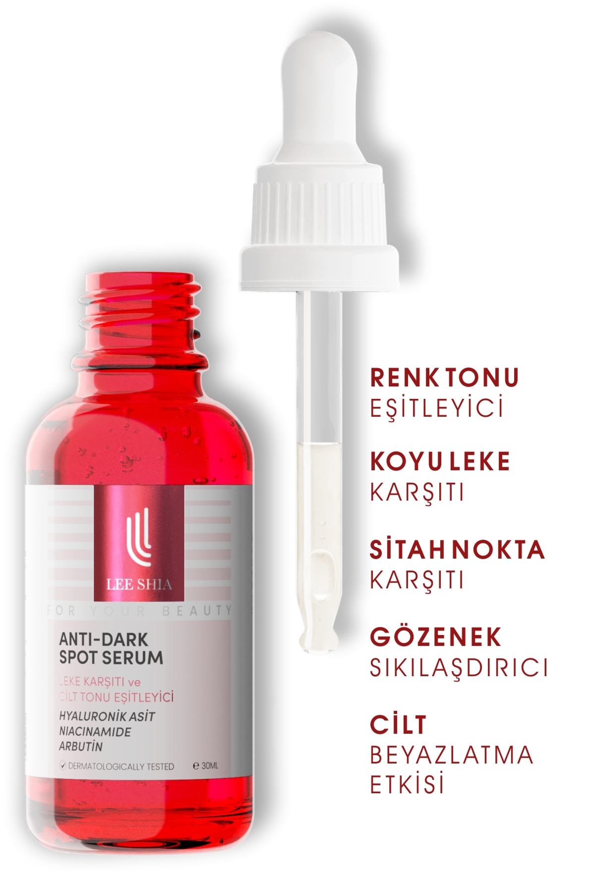 Lee Shia Leke Karşıtı Cilt Tonu Eşitleyici Serum 30 ml (NIACINAMIDE %6 ...
