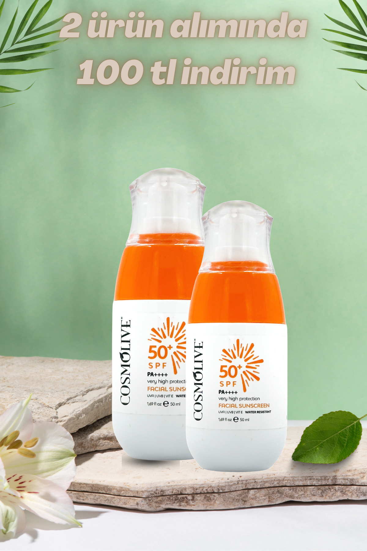 Cosmolive %100 Doğal Minerelli Yeni Nesil Yüz Güneş Kremi Yağlı Hassas ...