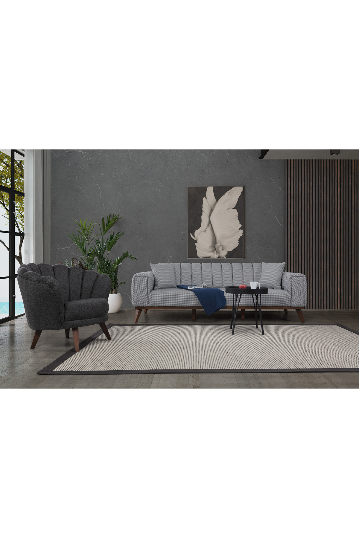 Perla Sofa Velar Koltuk Takımı Keten Gri Kazayağı Fiyatı, Yorumları - Trendyol