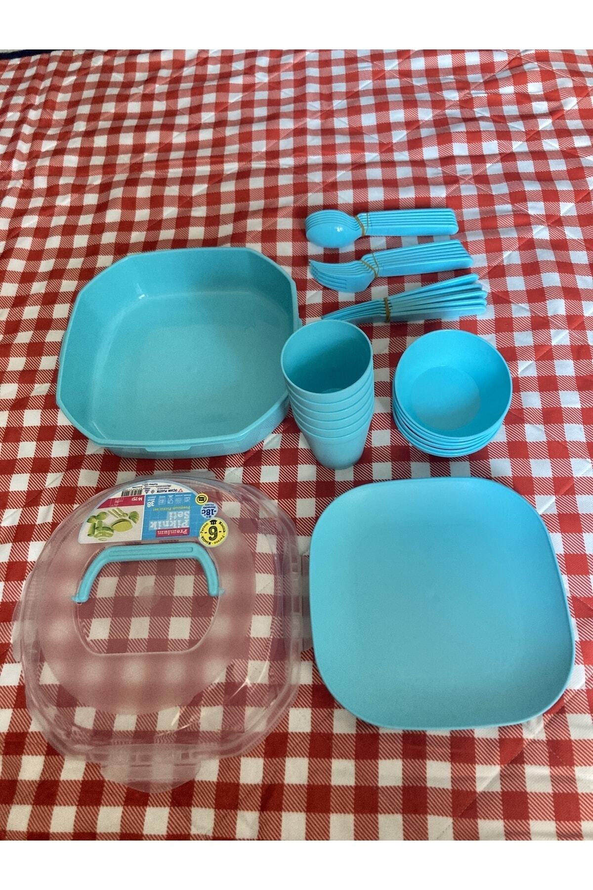 Üçsan Plastik Piknik Seti / 38 Parça 6 Kişilik Kaseli Çantalı Elegant ...