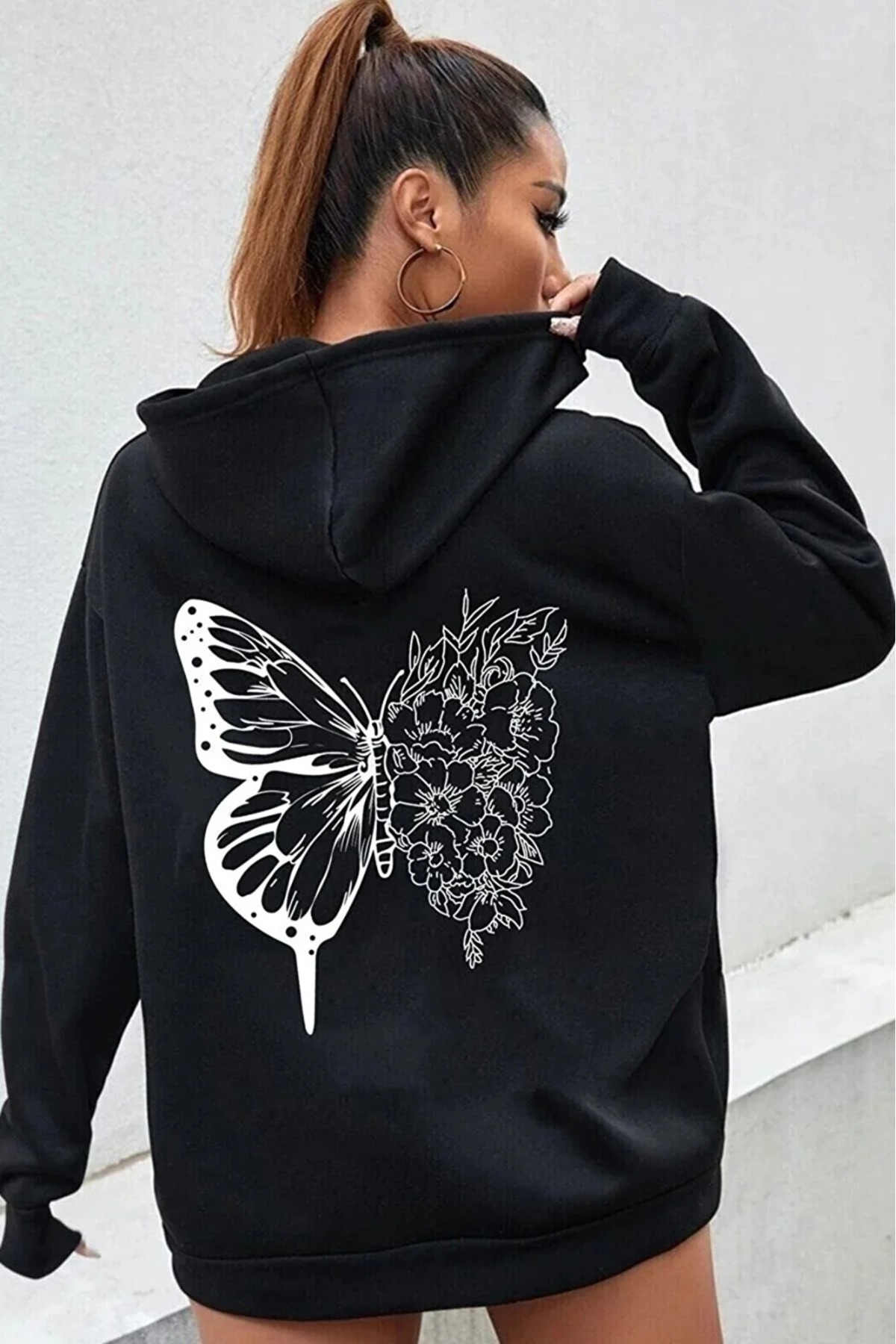 BENROMA KELEBEK baskılı Oversize Sweat - Fiyatı, Yorumları