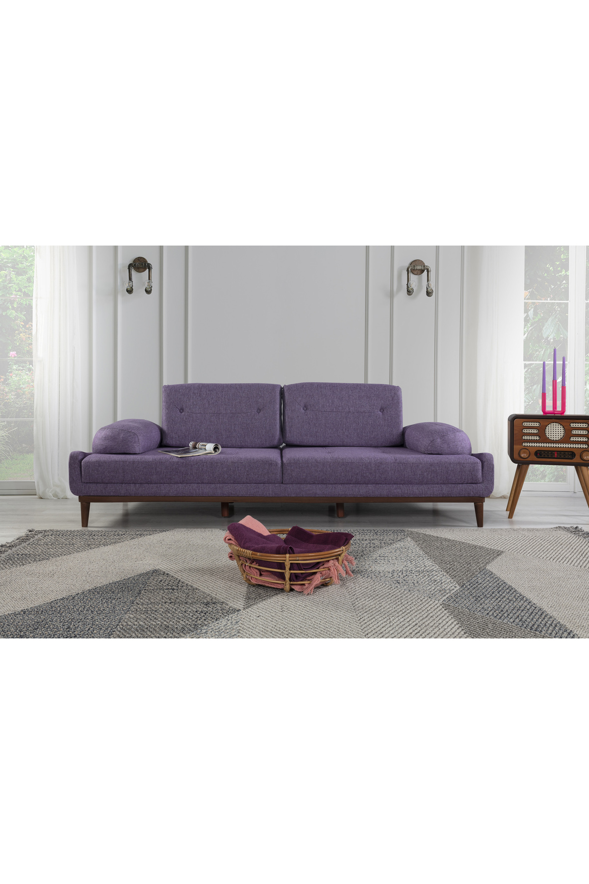 Perla Sofa NELSON ÜÇLÜ KOLTUK KETEN MOR Fiyatı, Yorumları - Trendyol