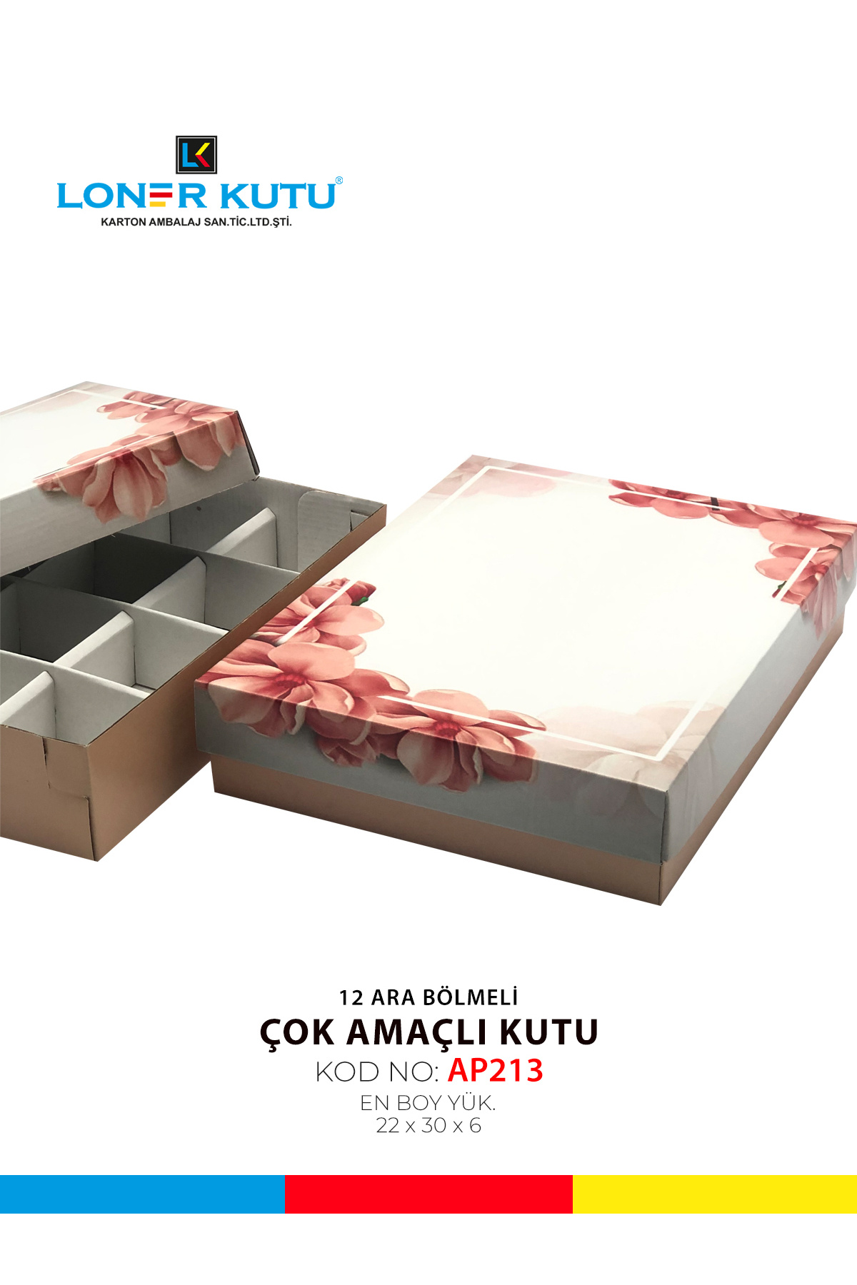Loner Kutu 22x30x6 12'li Ara Bölmeli Kutu Hediyelik Kutu Çok Amaçlı ...