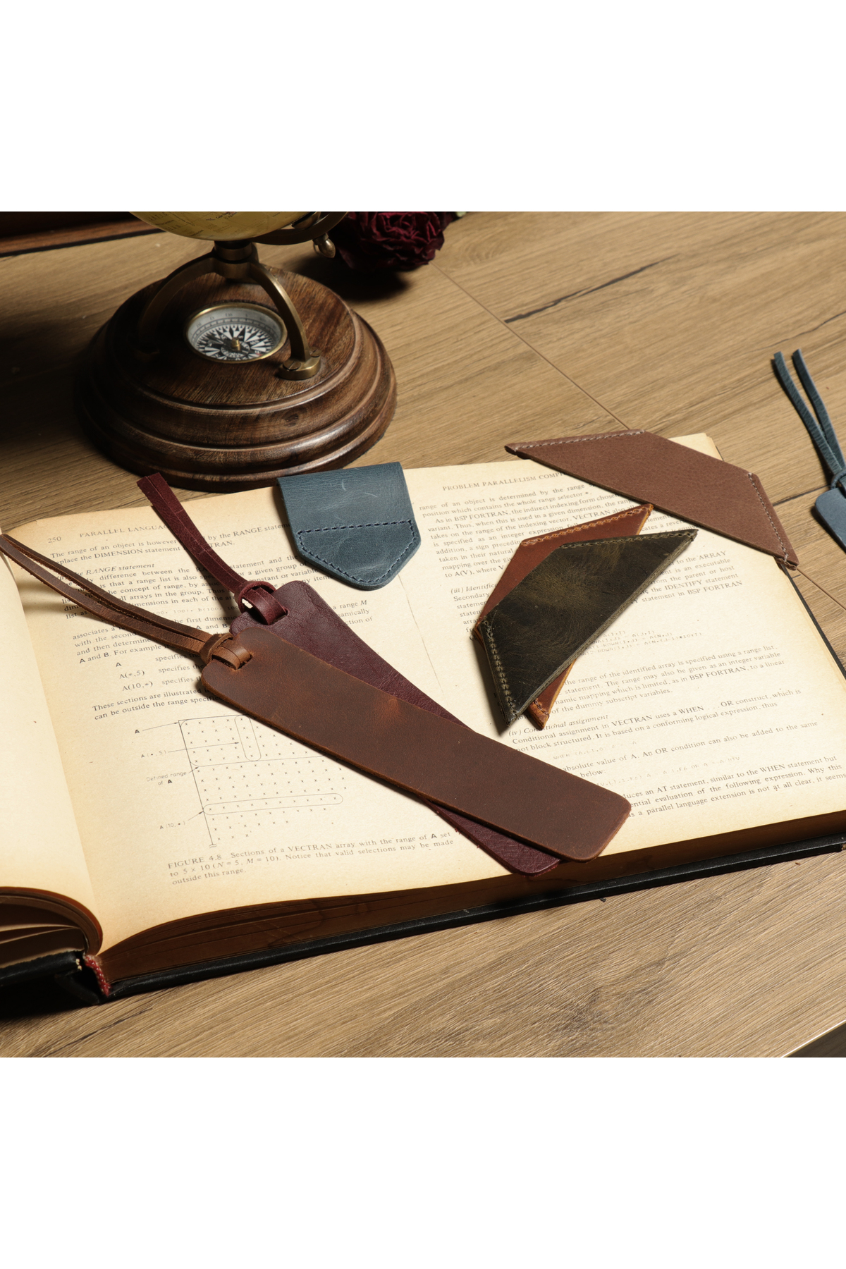 LONDO GENUINE LEATHER HANDMADE TRIANGLE BOOK SPLITTER (SET OF 2)- Trendyol