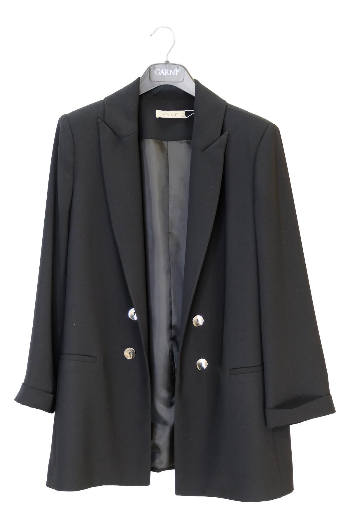 GARNİ Kadın Metal Düğmeli Blazer Ceket 01337 Siyah Fiyatı, Yorumları ...