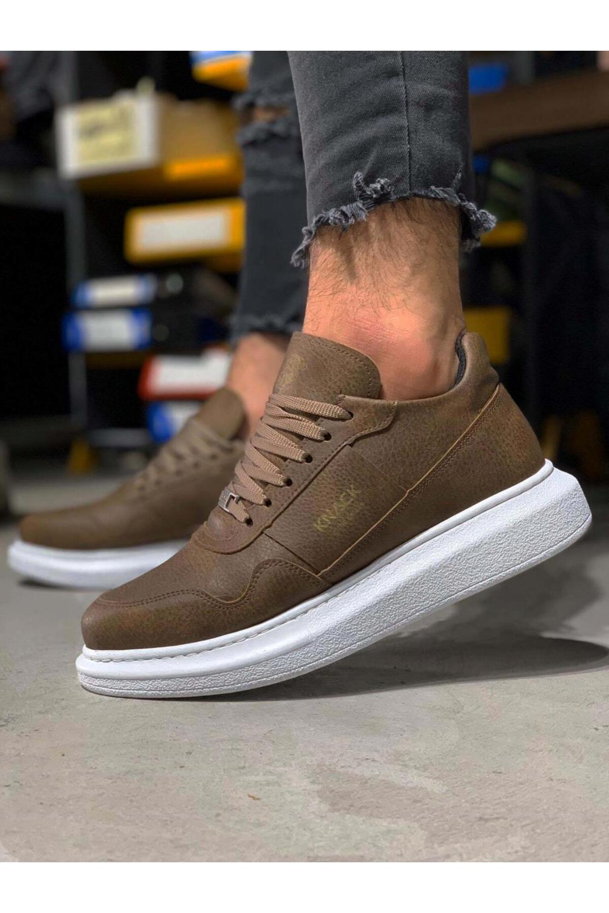 BZ Moda B040 BT Laced Orthopedic Sole Men's Sneaker Shoes Mink- Trendyol