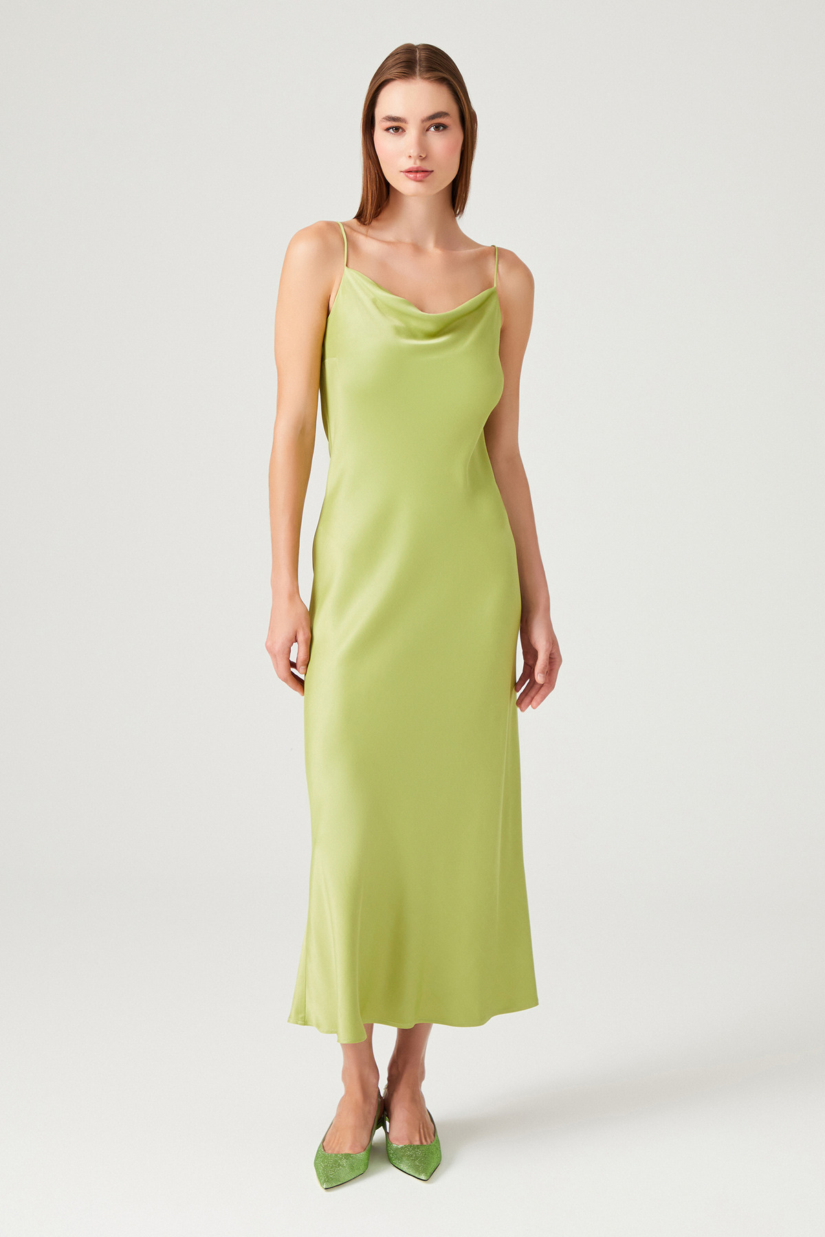 Naramaxx Degaje Yaka Midi Boy Saten Elbise Fiyatı, Yorumları - Trendyol