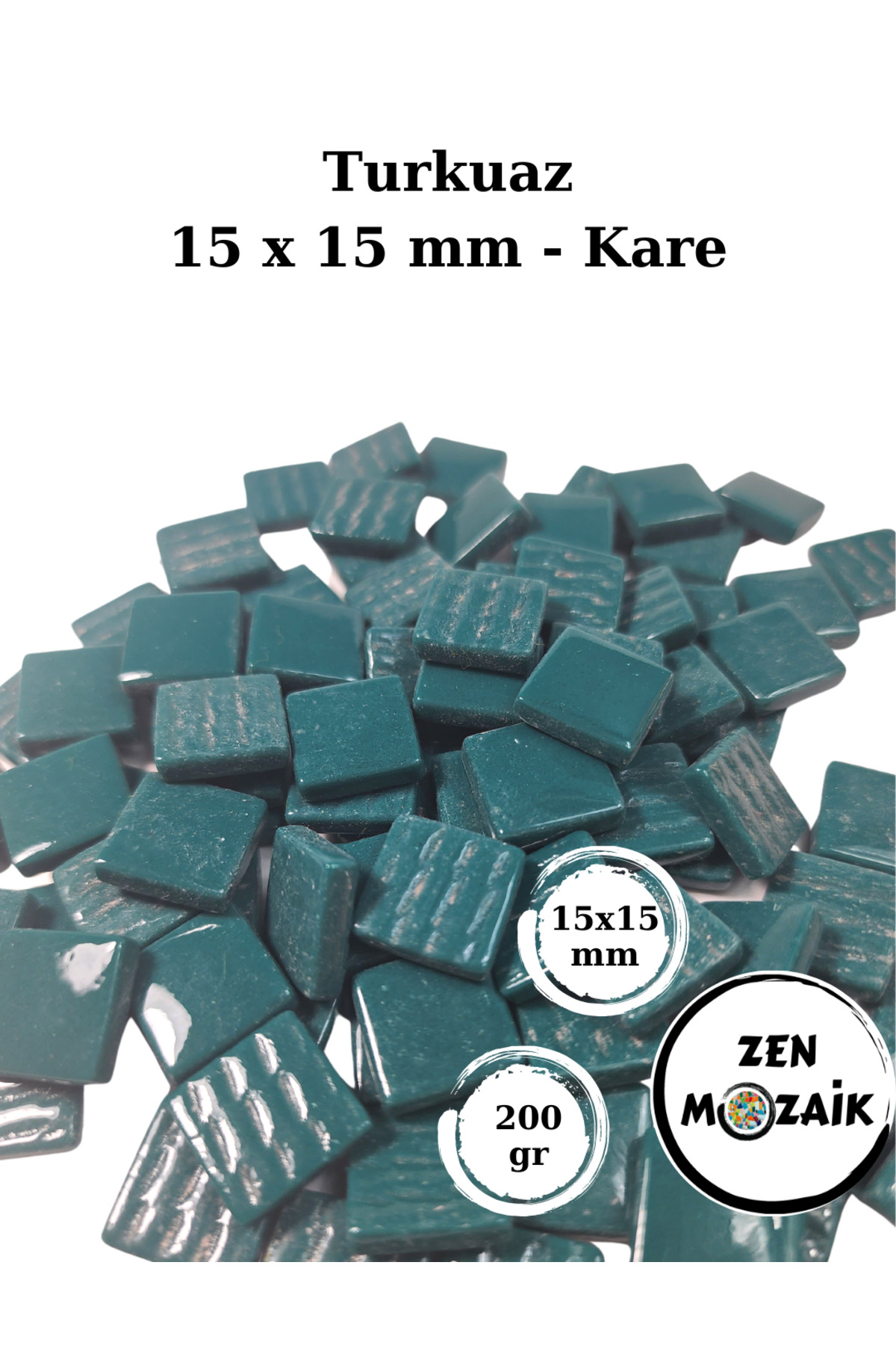 Zen Mozaik Sanatsal Mozaik Çalışmalarınız için 15 x15 mm - Kare Cam ...