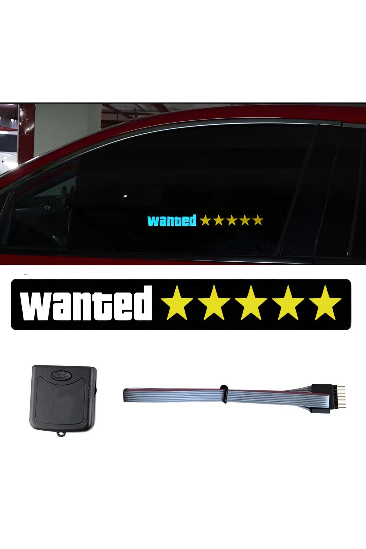 hancini Wanted Led Sticker 5 Yıldız Araba Cam İçi Led 5 Farklı Mod ...