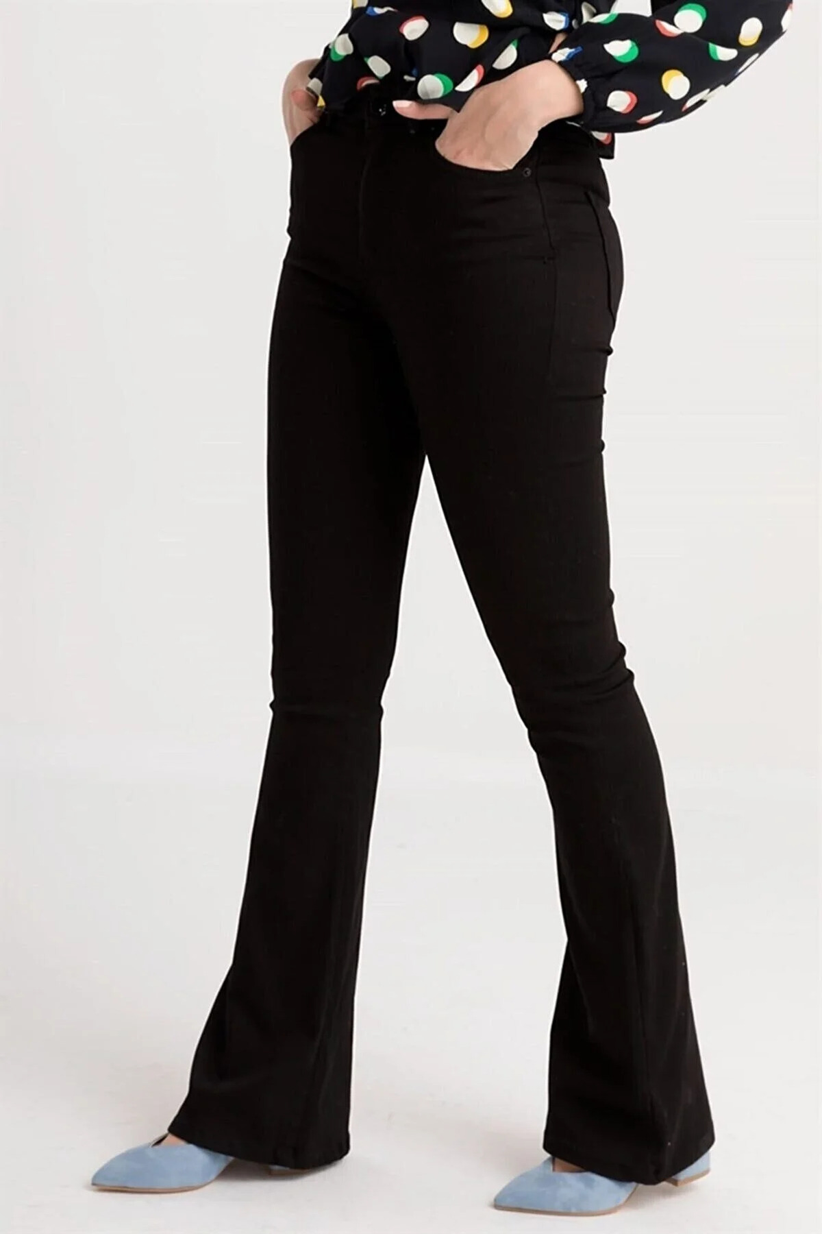 Lixera Blugi All Star Spaniol Colorfast cu talie înaltă Lycra Black ...