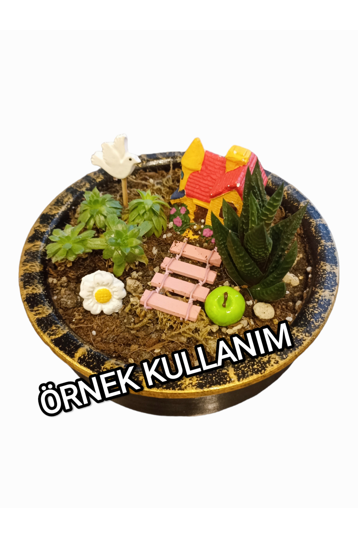 Dekoratif atölye 10lu Taş Papatya Saksı Dibi Süsü - El Yapımı Saksı ...