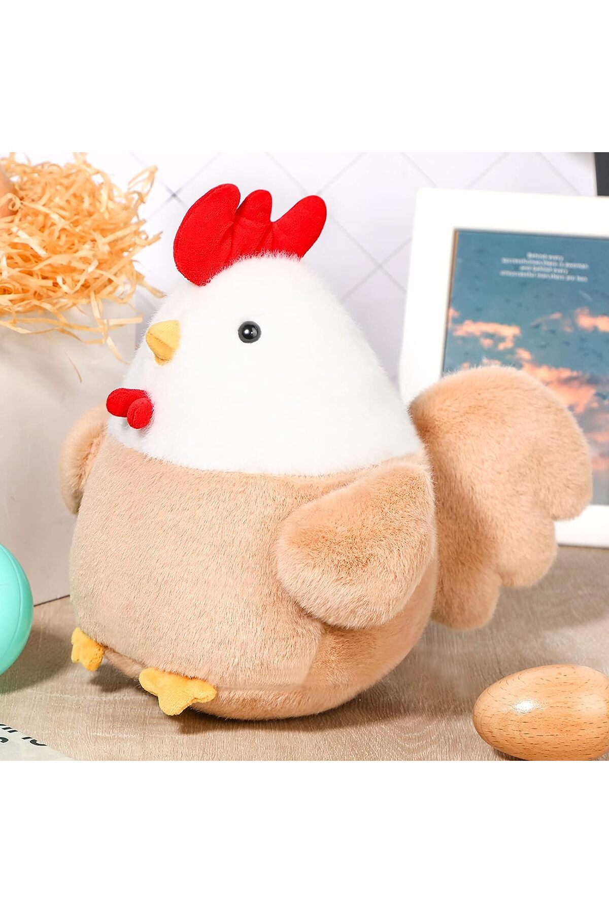 Pufu Toys Tavuk 35 Cm Sevimli Peluş Oyuncak, Hediyelik Oyuncak, Bebek ...