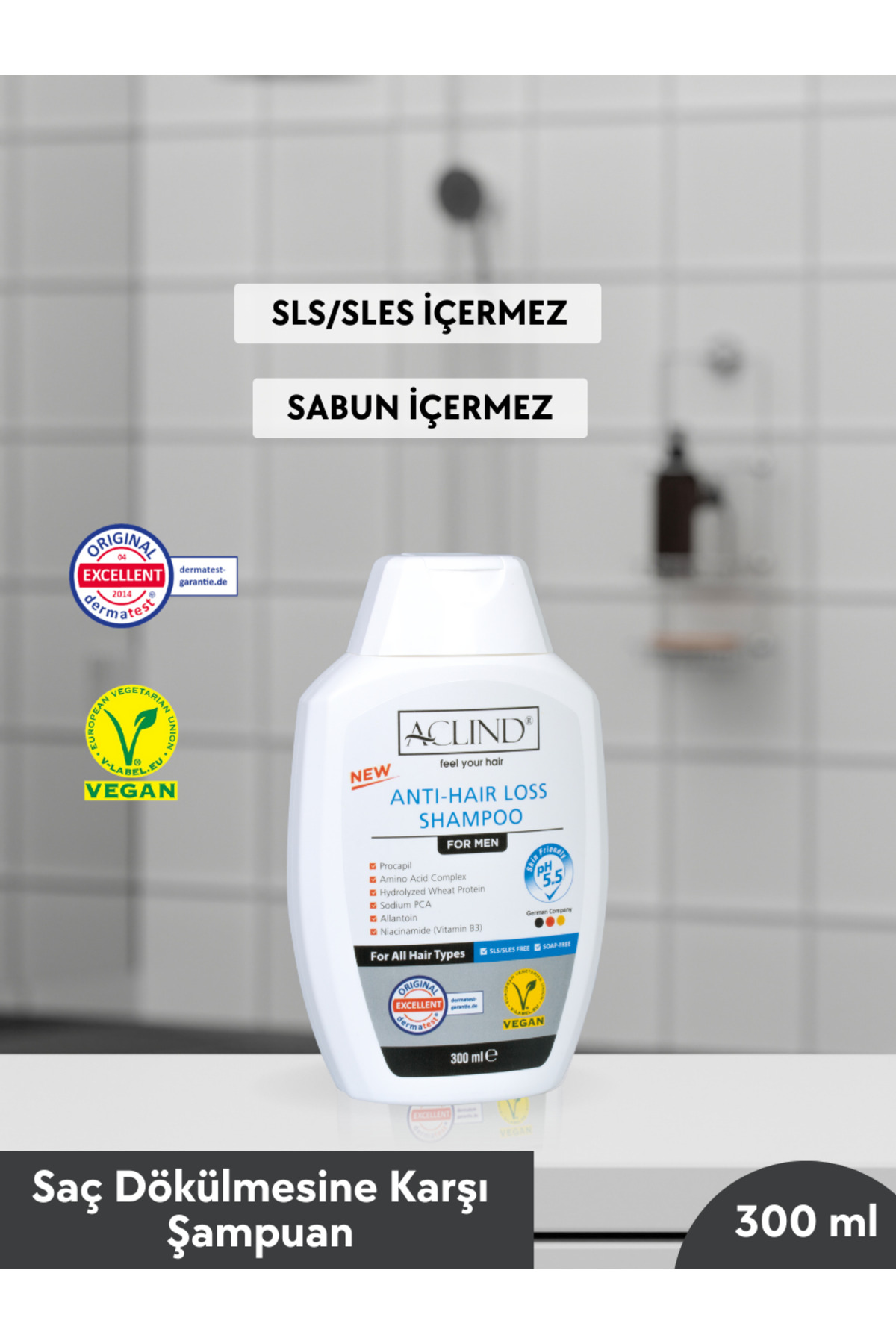 Aclind ® Antı-haır Loss Shampoo For Men 300 Ml | Erkekler Için Saç ...