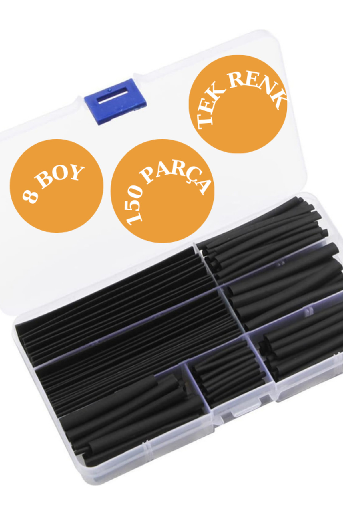 Unichrome Tek Renk Isıyla Daralan Makaron Kablo Seti 150 Parça Kablo ...