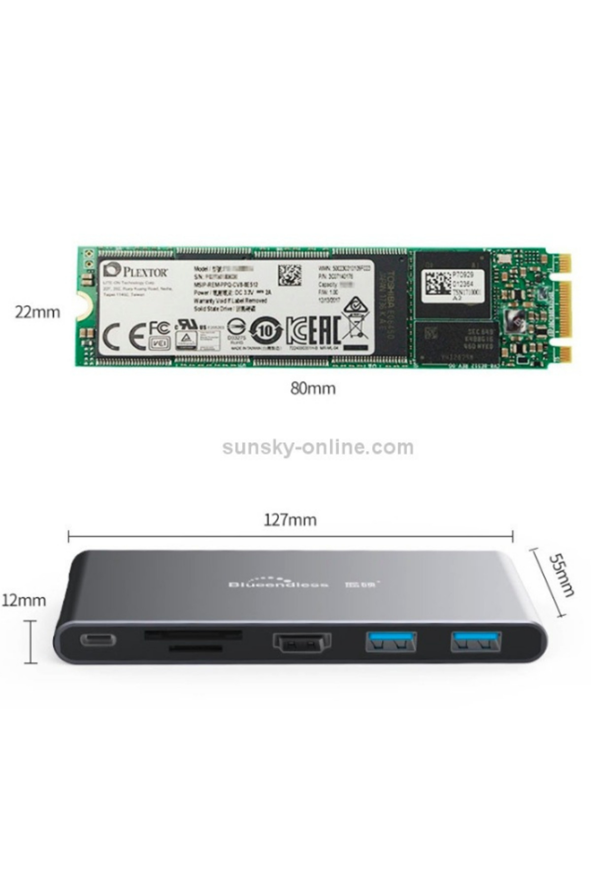 LivX Blueendless M.2 Sata Ngff Ssd Hard Disk Kutusu Ve 6 In 1 Type C ...