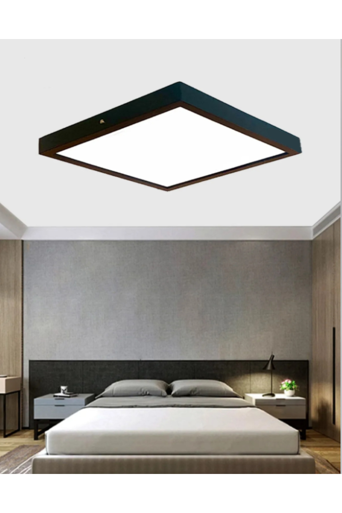 luxshome 30x30 Cm Büyük Boy 24W Siyah Kasa Led Panel Avize Armatür Ev ...