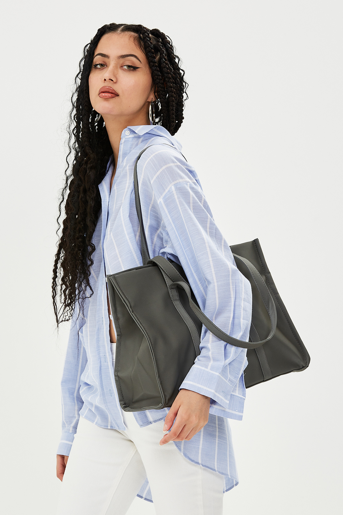 minebag Paraşüt Kumaş Shopper Amelia Kadın Kol Çanta GriFiyatı ...