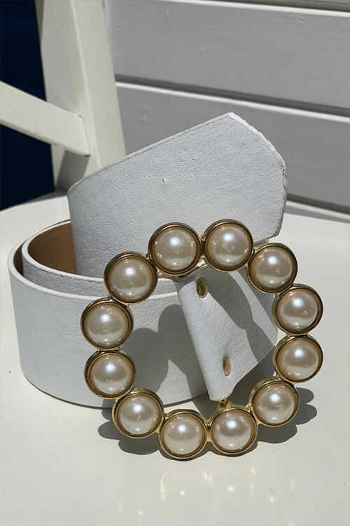 Bym Fashion 9010 Kalın İncili Kemer Ekru - Fiyatı, Yorumları
