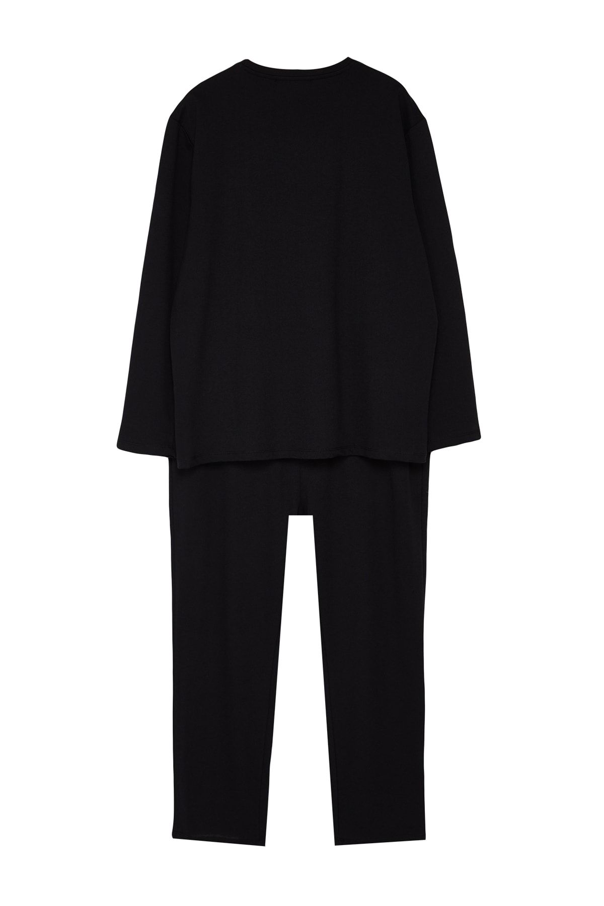 Trendyol Collection Herren Pyjama Set „black Label Detailliertes Großes