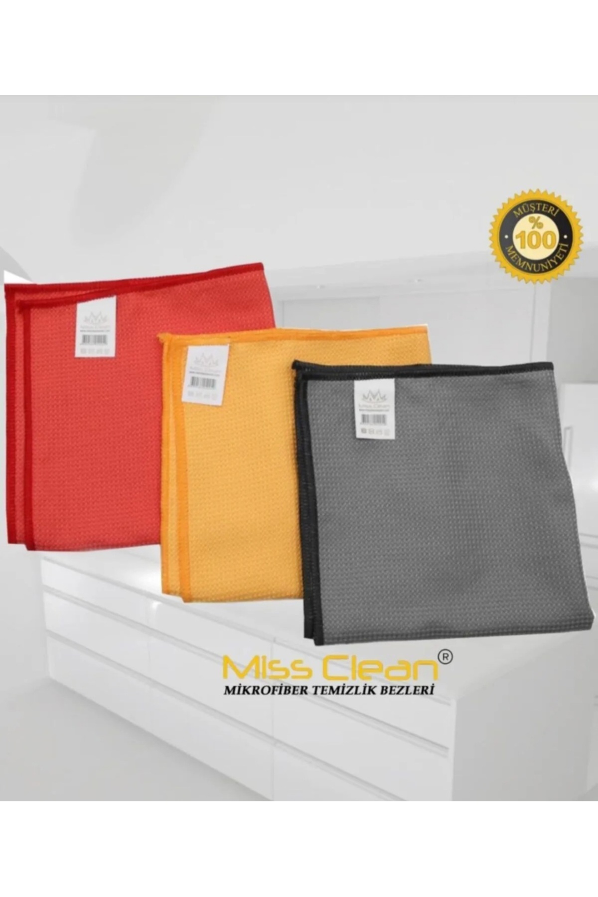MissClean (3 ADET)mikrofiber Cam Ve Ayna Bezi Genel Temizlik Bezleri Renkli 40*40 Cm Fiyatı ...
