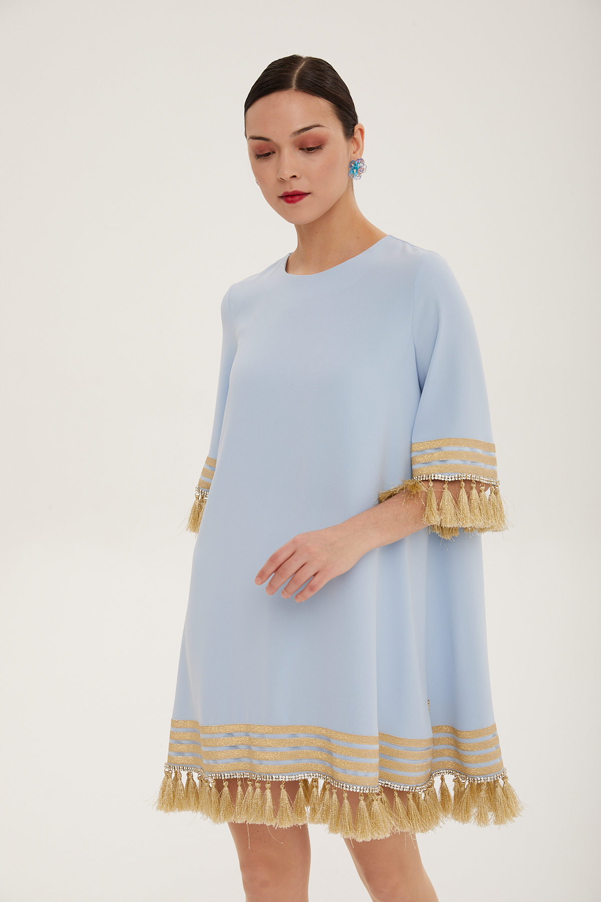 Balizza BLZ-ETEK VE KOLLARI PÜSKÜL DİZAYN DİZ ÜSTÜ ELBİSE Fiyatı ...