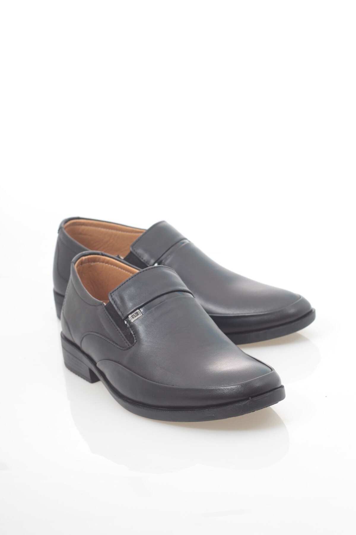ayakkabiyolla Ayalp Black Genuine Leather Elastic Classic Casual Shoes ...