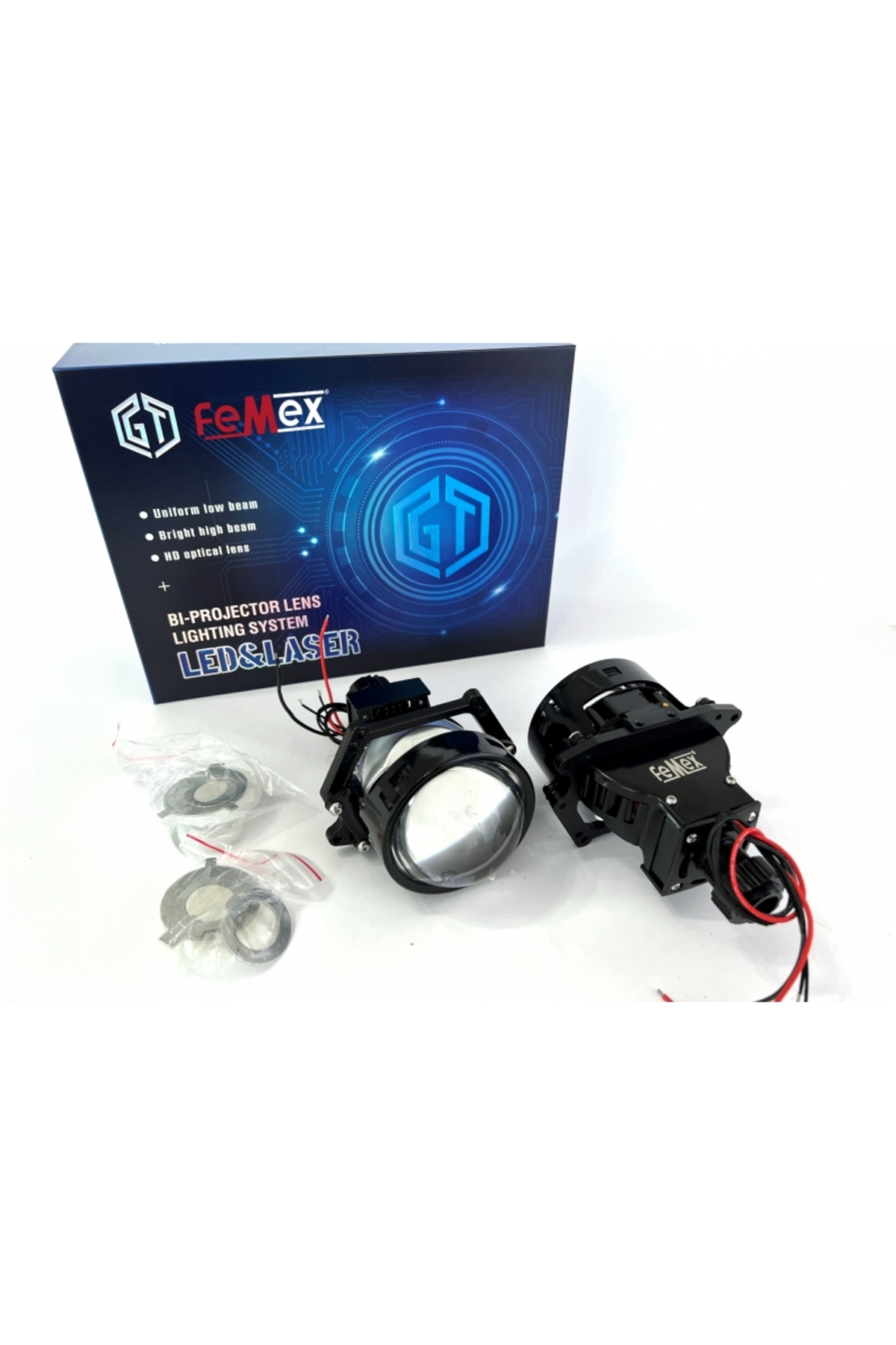 FEMEX Vidalı Bi-Led Far İçi Led Mercek 3 inc Vidalı Somunlu Kısa Uzun ...