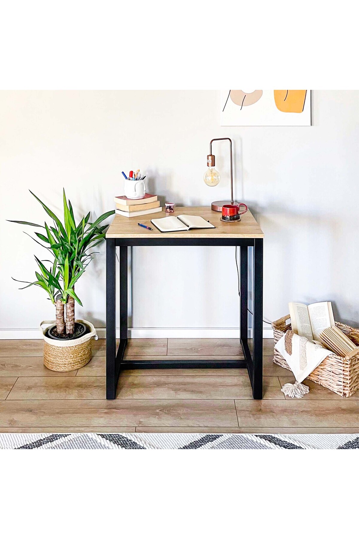 RUUMOD Hector 72 Çalışma Masası-siyah-meşe Ofis Masası Bilgisayar ...