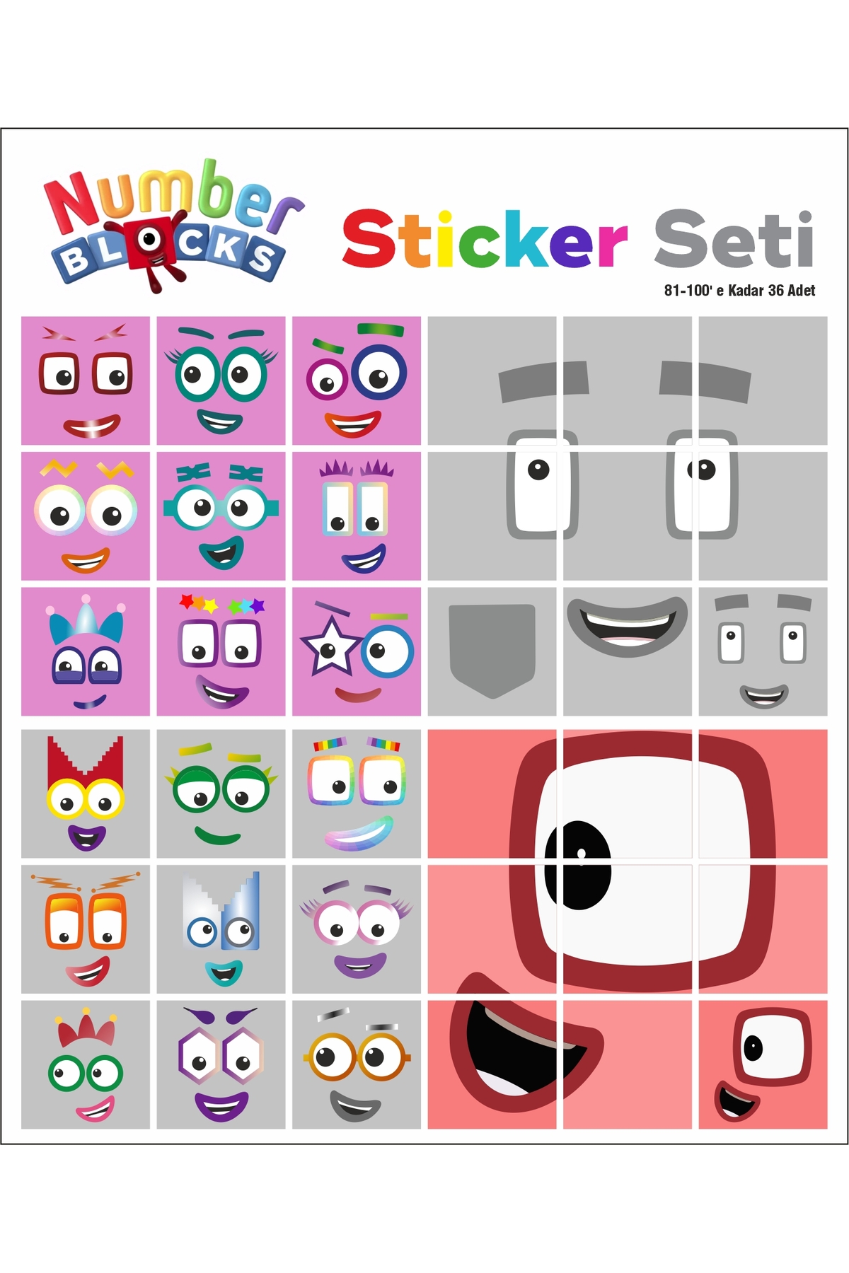 Printhome Number Blocks Matematik Eğitici Birim Küp Snapcubes /81-100 ...