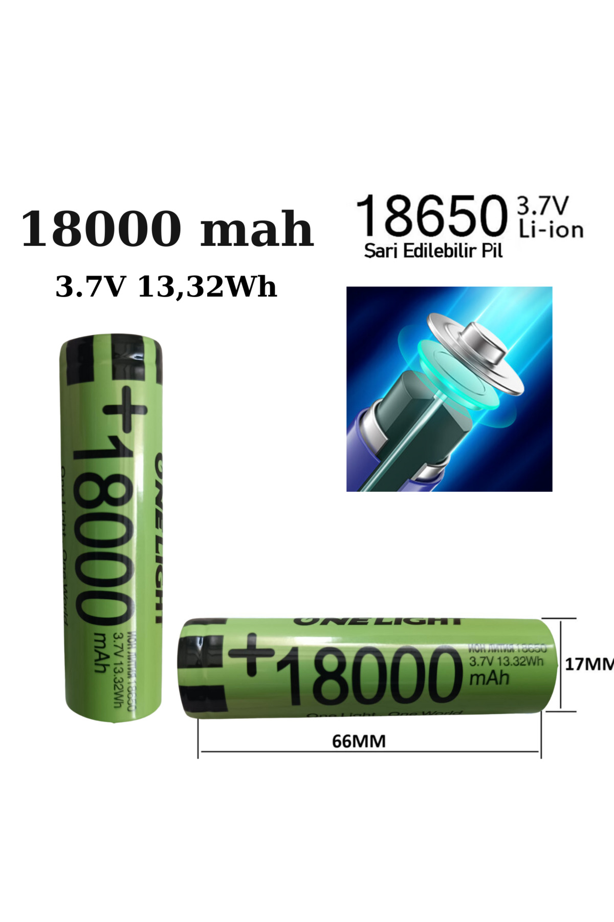 Janva 4 adet 18650 Pil 18000 mah 3,7V 13,32 Wh Şarjlı Lion Pil Yeni Üretim Kaliteli Tasarım ...