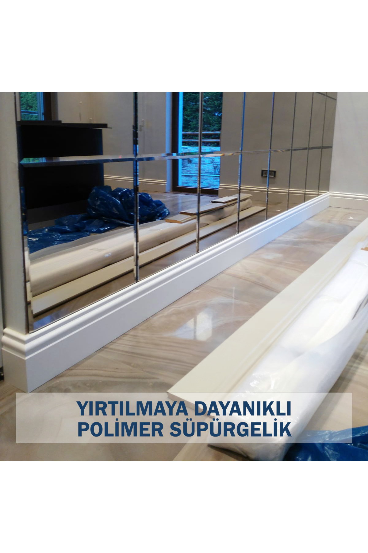 Dekoros 15 cm Beyaz Polimer Lake Süpürgelik Seti DSK-15018 ( 1 Pakette 8 Boy Vardır - Total 19,2 ...