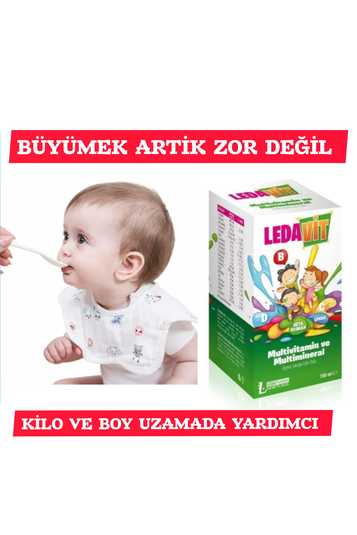 LedaPharma Ledavit Multivitamin Ve Mineral Içeren Şurup 150ml X5 Adet ...