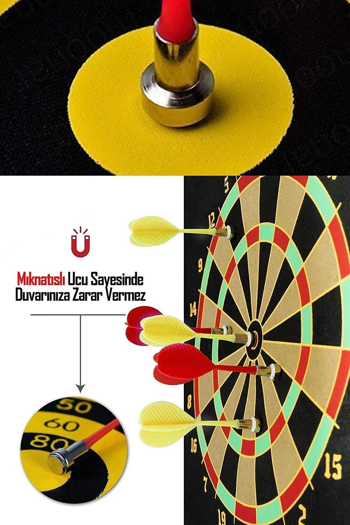 Ozsport Telvesse 6 Oklu Mıknatıslı Dart Seti Çift Yönlü Manyetik Duvara ...