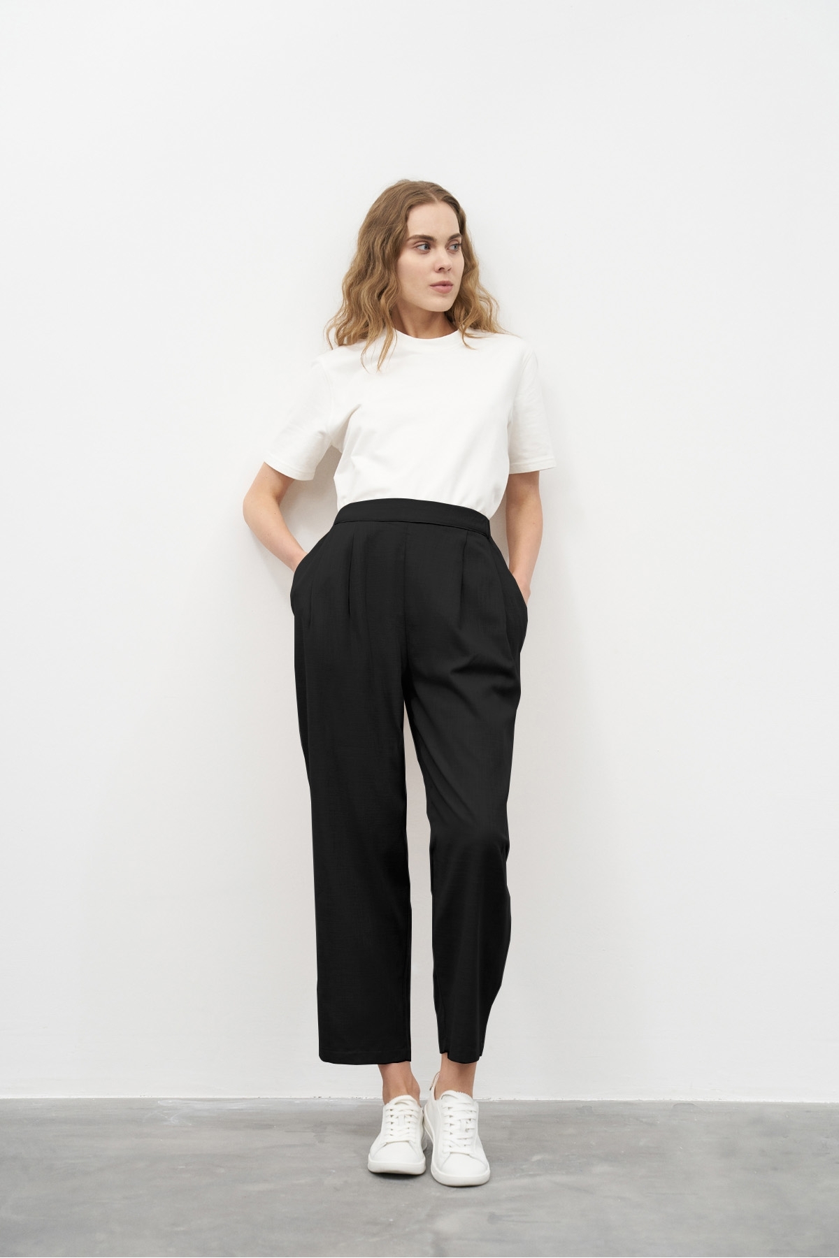 ebu prive Kadın Organik Pamuklu Çift Pile Havuç Pantolon SiyahFiyatı ...